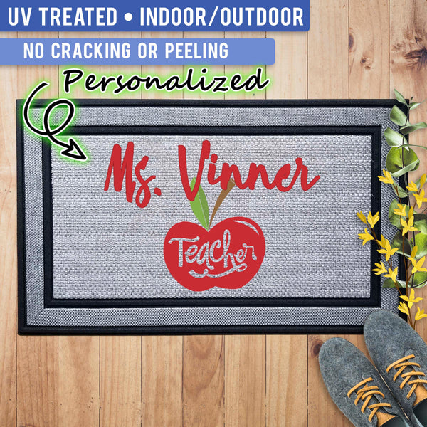 Personalized Teacher Apple Classroom Indoor/Outdoor Door Mat – VeraFide ...